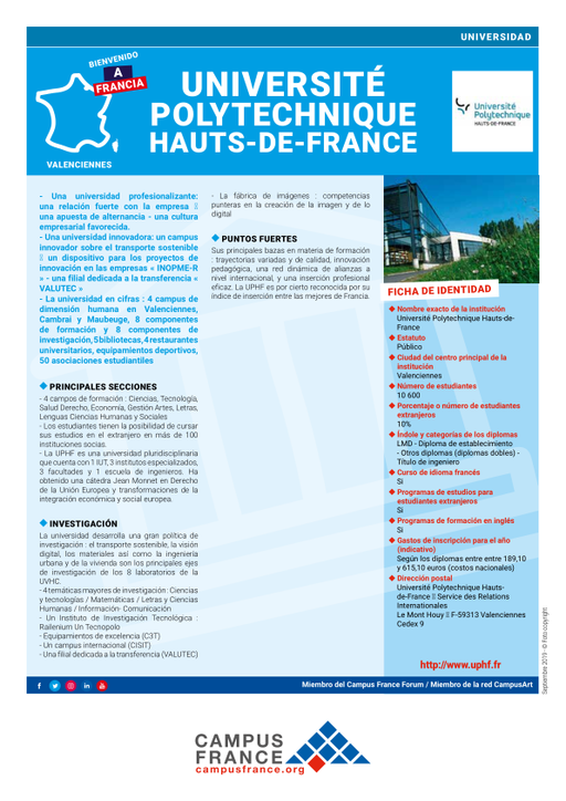 Université Polytechnique Hauts-de-France | Campus France Université Polytechnique Hauts-de-France | Campus France